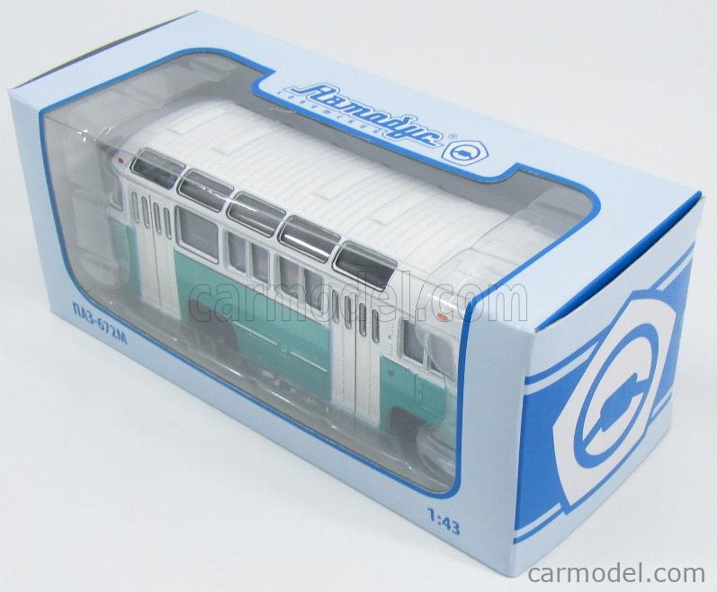 SOVIET AUTOBUS SAB020006 Scale 1/43 | PAZ 672M AUTOBUS 1968 WHITE GREEN