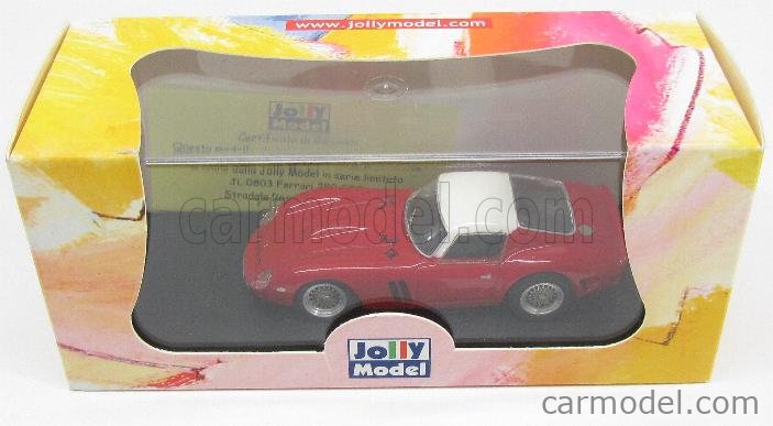 JOLLY-MODEL JL0803 Scale 1/43 | FERRARI 250 GTO STRADALE 1962 RED WHITE