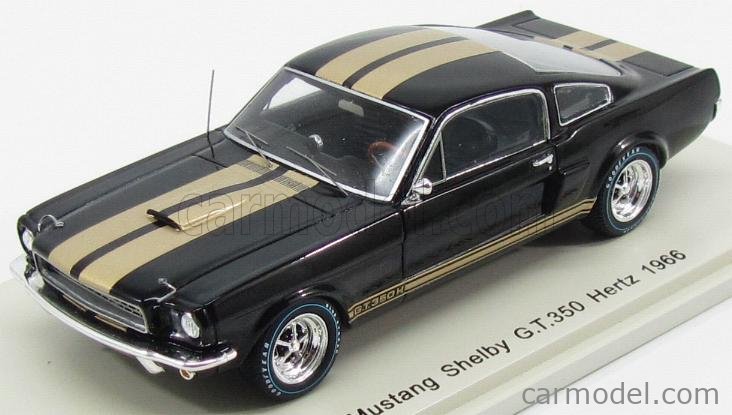 SPARK-MODEL S2637 Scale 1/43 | FORD USA MUSTANG 350 SHELBY HERTZ 1966 BLACK