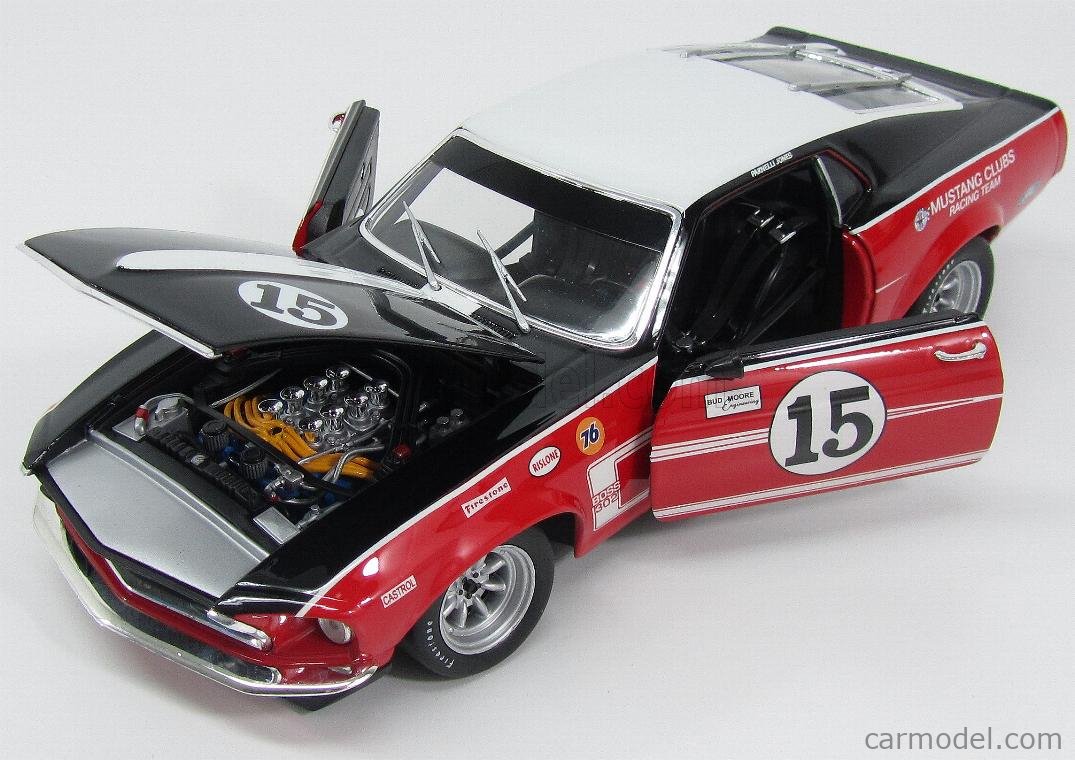 WELLY PROM Masstab: 1/18 | FORD USA MUSTANG N 15 TRANS-AM 1969 PARNELLI JONES RED BLACK