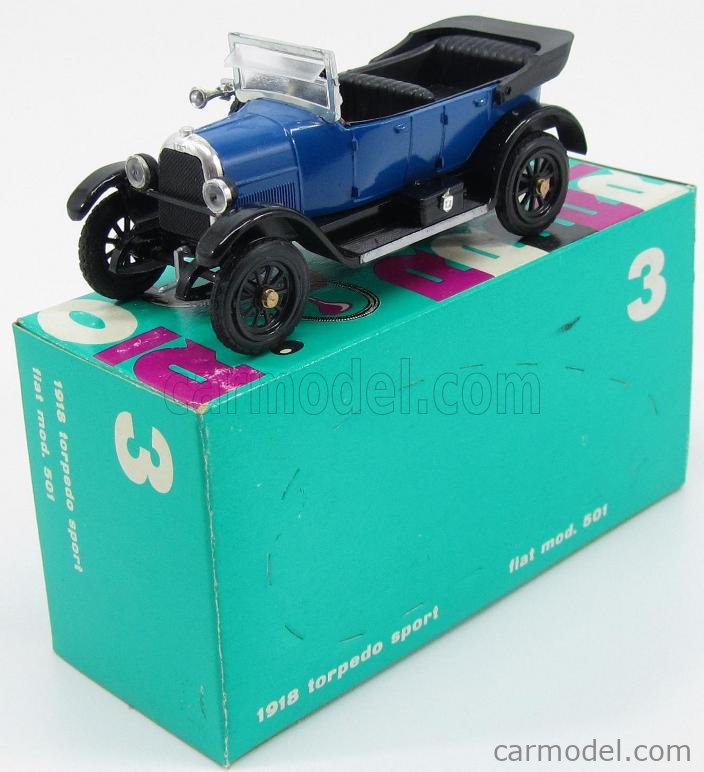 RIO-MODELS 3 Scale 1/43 | FIAT 501 TORPEDO SPORT 1918 BLUE BLACK