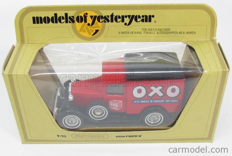MATCHBOX Y22 Echelle 1/43 | FORD USA MODEL-A VAN OXO CUBE 1930 RED BLACK