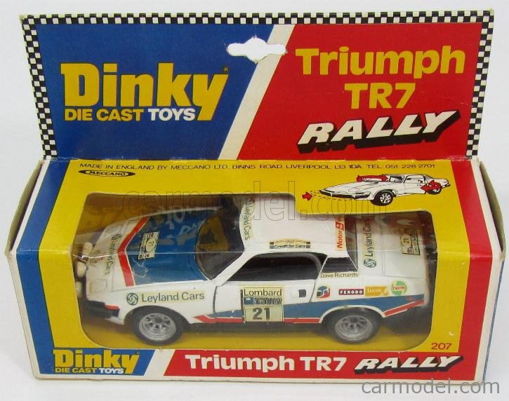DINKY ENGLAND CODE3 Escala 1/43 | TRIUMPH TR7 N 21 LOMBARD RALLY 1975 WHITE
