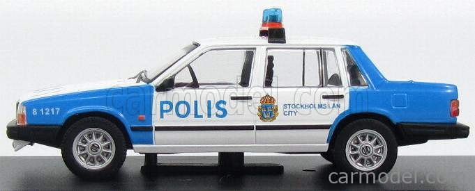 PREMIUM-X PRD439 Escala 1/43 | VOLVO 740 STOCKHOLM POLIS 1985 WHITE BLUE