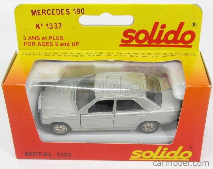 SOLIDO 1337 Scale 1/43 | MERCEDES BENZ 190 E 1983 SILVER