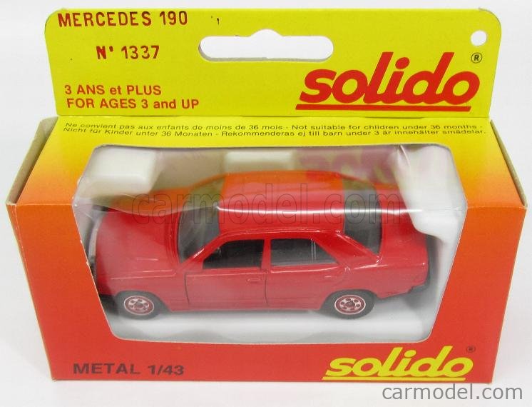 SOLIDO 1337 Scale 1/43 | MERCEDES BENZ 190 E 1983 RED