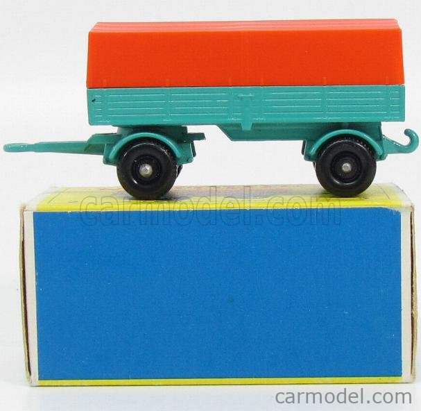 MATCHBOX 2 Scale 1/66 | MERCEDES BENZ TRAILER LIGHT GREEN ORANGE
