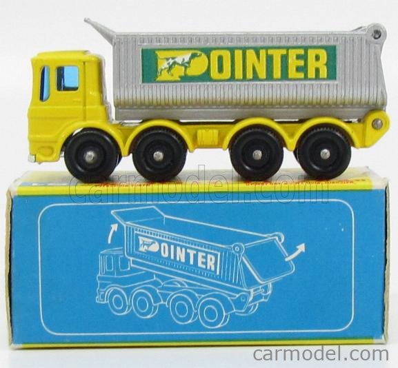 MATCHBOX 51 Scale 1/66 | AEC 8 WHEEL TIPPER TRUCK YELLOW SILVER
