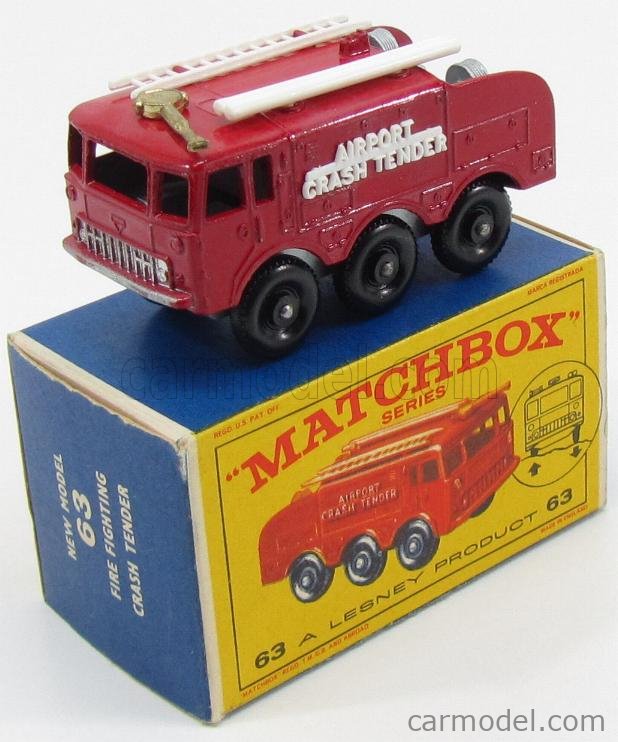 MATCHBOX 63 Scale 1/66 | FOAMITE CRASH TENDER FIRE ENGINE RED