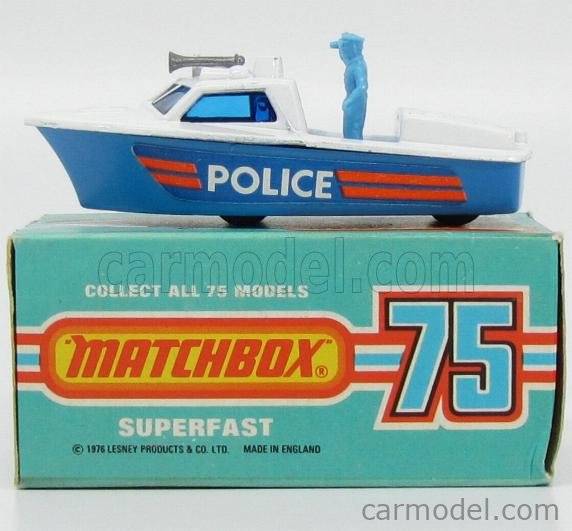 MATCHBOX 52 Scale 1/66 | MATCHBOX POLICE LAUNCH BLUETTE WHITE