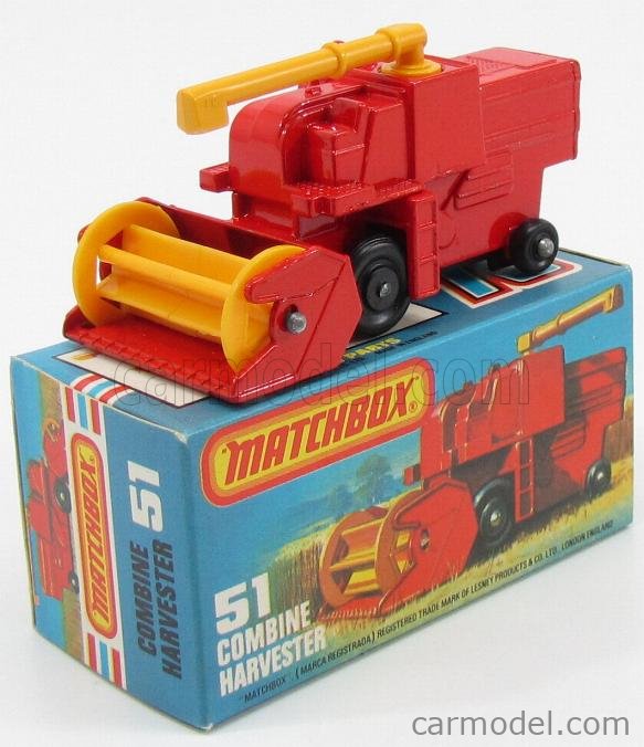 MATCHBOX 51 Scale 1/66 | MATCHBOX COMBINE HARVEST RED YELLOW