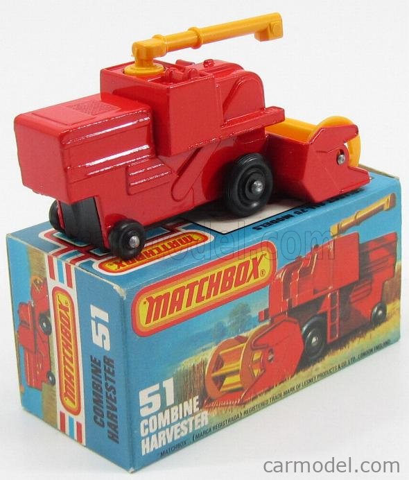 MATCHBOX 51 Scale 1/66 | MATCHBOX COMBINE HARVEST RED YELLOW