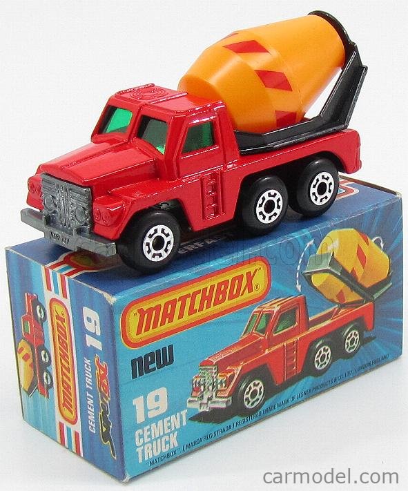 MATCHBOX 19 Scala 1/66 | MATCHBOX CEMENT LORRY RED YELLOW