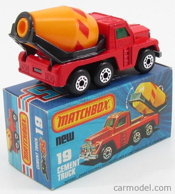 MATCHBOX 19 Scala 1/66 | MATCHBOX CEMENT LORRY RED YELLOW