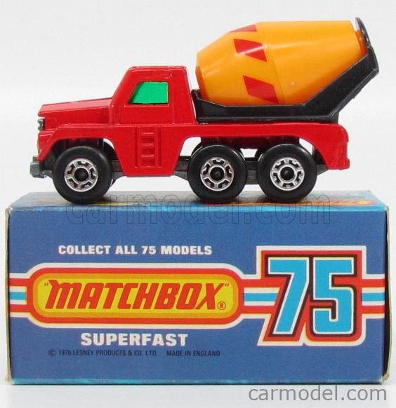 MATCHBOX 19 Echelle 1/66 | MATCHBOX CEMENT LORRY RED YELLOW