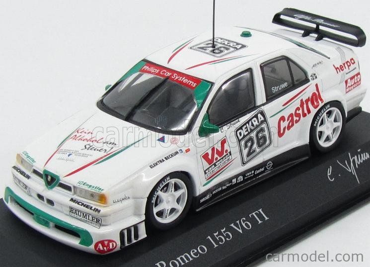 MINICHAMPS 430940126 Scale 1/43 | ALFA ROMEO 155 V6 TI TEAM ENGSTLER N 26 DTM 1994 C.STRUWE WHITE