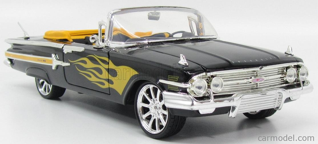 MOTOR-MAX 79009BK Scale 1/18 | CHEVROLET IMPALA CABRIOLET CUSTON WITH ...
