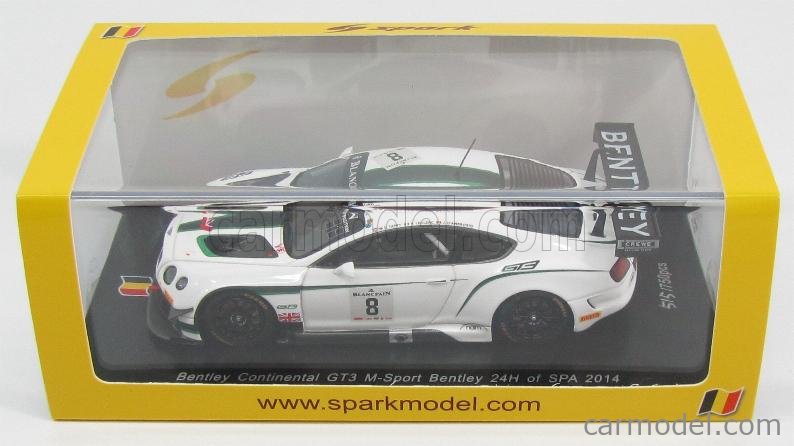 SPARK-MODEL SB079 Scale 1/43 | BENTLEY CONTINENTAL GT3 N 8 24h SPA 2014 ...