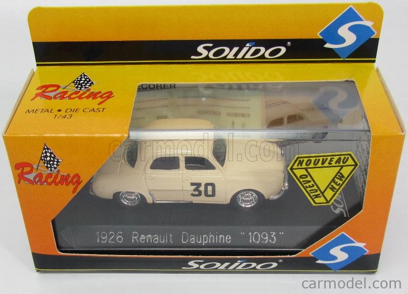 SOLIDO 1926 Scale 1/43 | RENAULT DAUPHINE 1093 N 30 TOUR DE CORSE 1962 IVORY