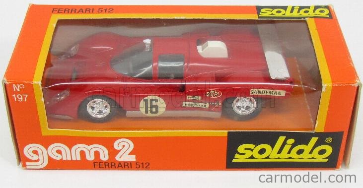 SOLIDO 197 Escala 1/43 | FERRARI 512 M RACING N 16 1970 DAVID - PIPER RED