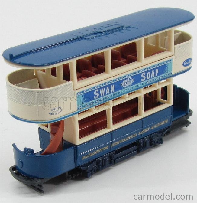 MATCHBOX Y15 Echelle 1/87 | PRESTON TRAMWAY TRAMCAR SWAN SOAP BLUE WHITE