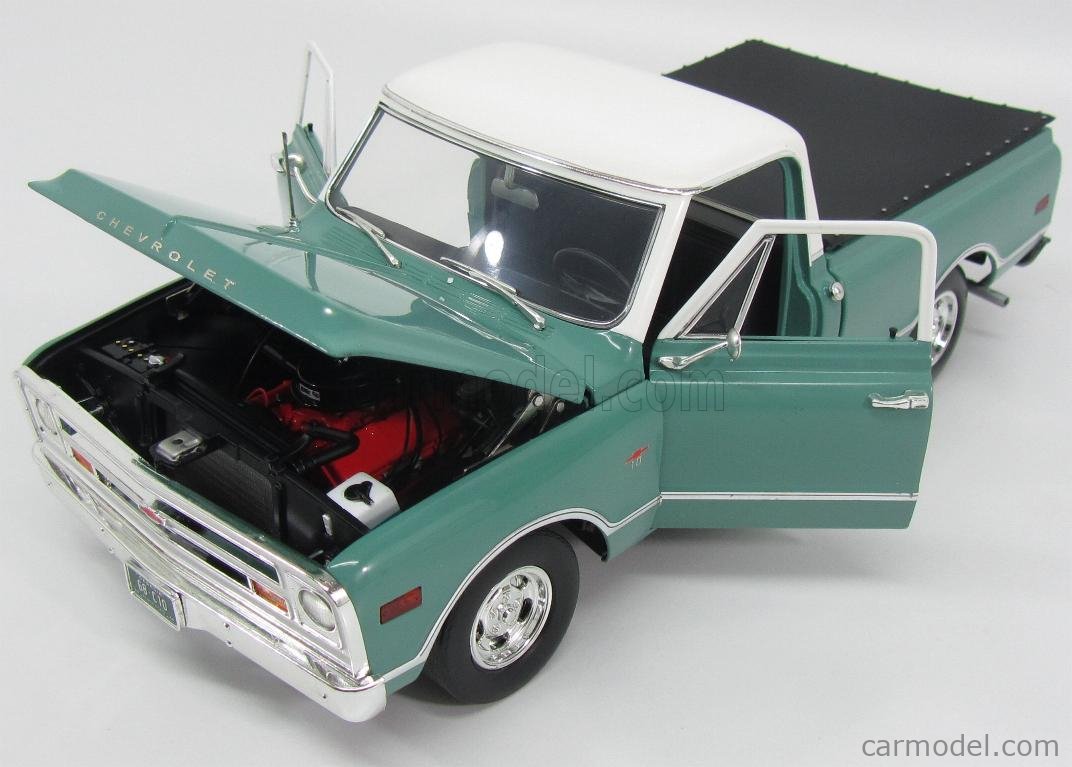 ACME-MODELS 1807201 Scale 1/18 | CHEVROLET C-10 PICK-UP 1968 GREEN WHITE