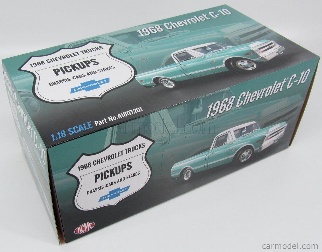 ACME-MODELS A1807201 Scale 1/18 | CHEVROLET C-10 PICK-UP 1968 GREEN WHITE